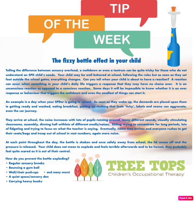 The fizzy bottle effect in your child - Children's Occupational Therapy