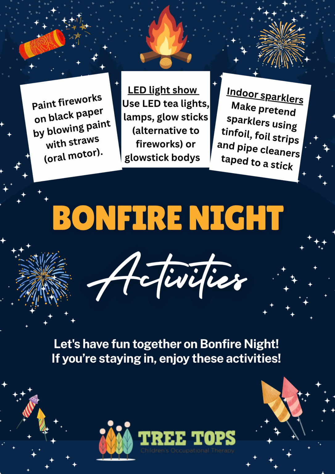 Happy Bonfire Night! - Tree Tops Children's Occupational Therapy