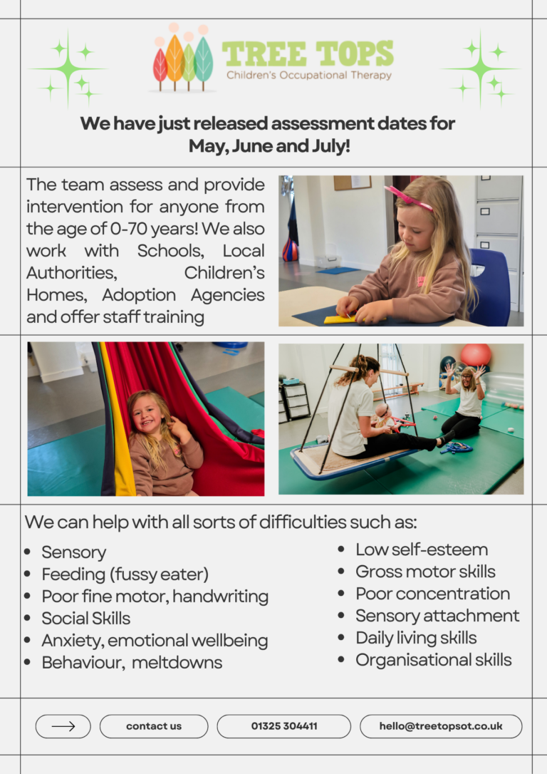 Assessment time! - Tree Tops Children's Occupational Therapy
